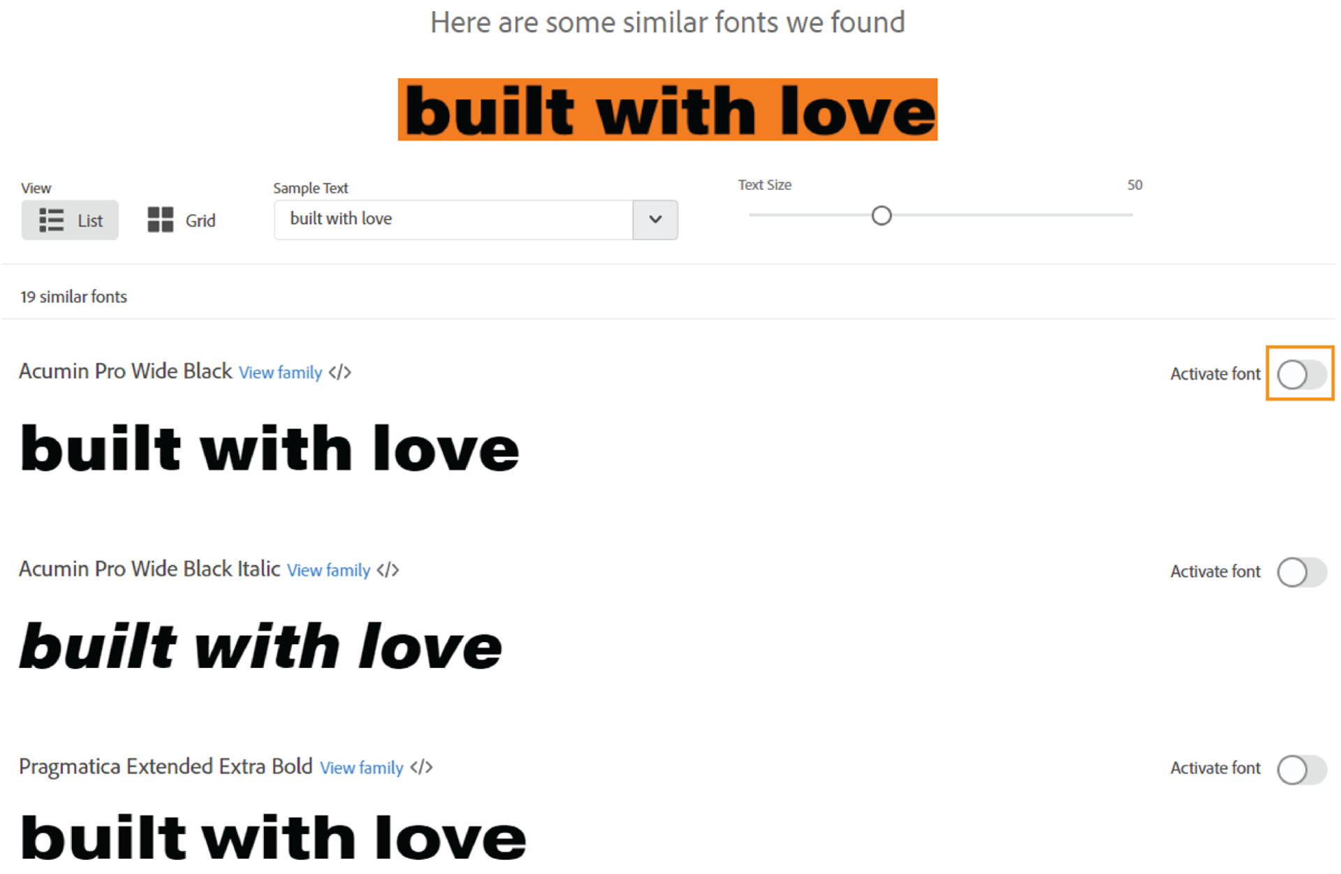 Learn how to search and identify the fonts used in your image.