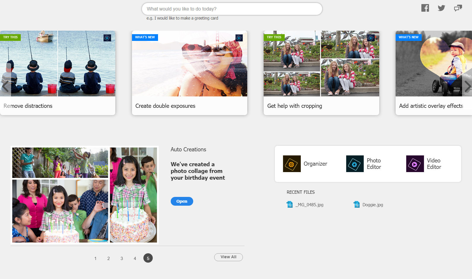 Access and share auto-created photo collages, slideshows, and more