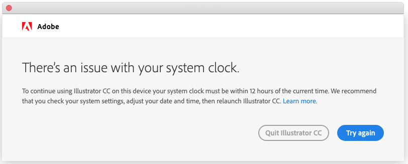 There's an issue with your system clock