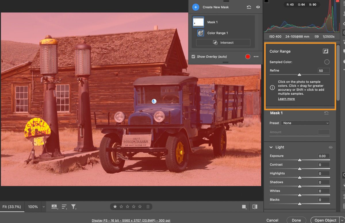Apply Masking for local adjustments in Camera Raw