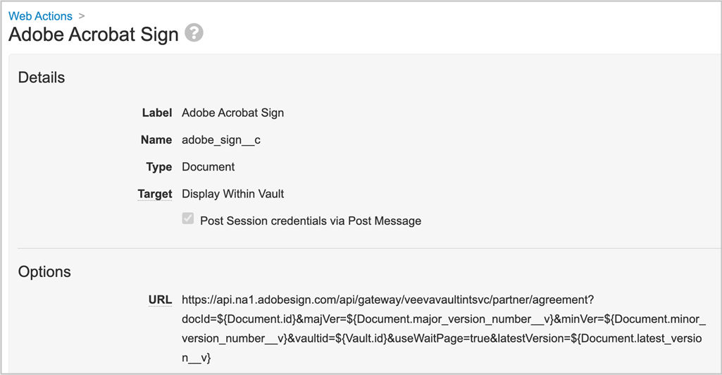 Adobe Acrobat Sign for Veeva Vault: Installation guide