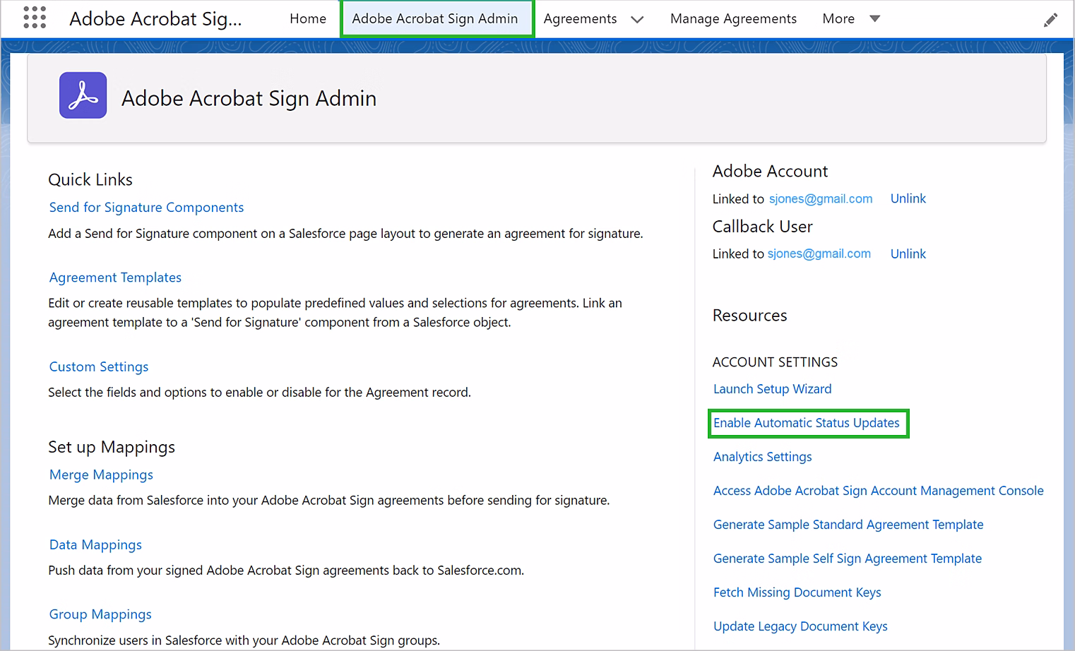 Acrobat Sign for Salesforce: Configure the package Acrobat Sign for Salesforce: Configure the package