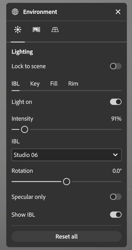 The Environment panel