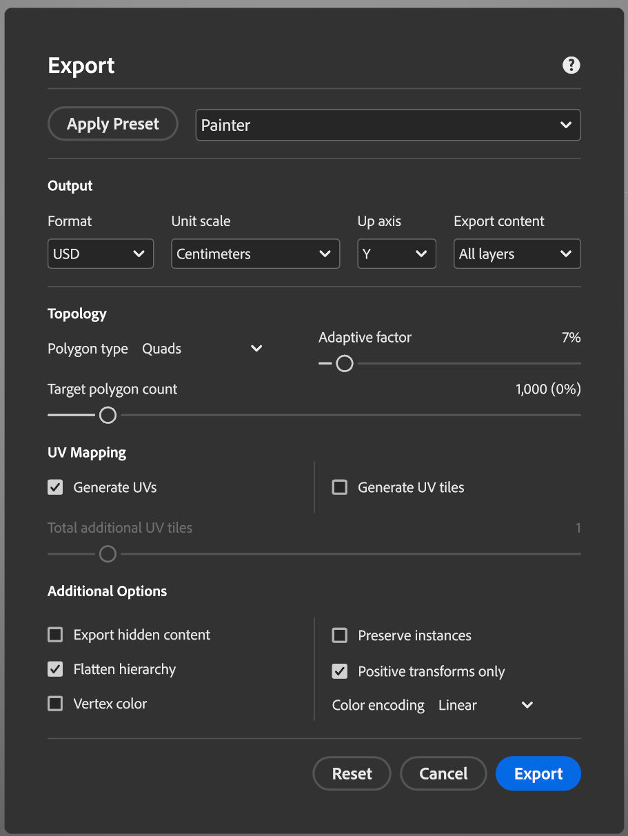 Export your creations | Substance 3D Modeler