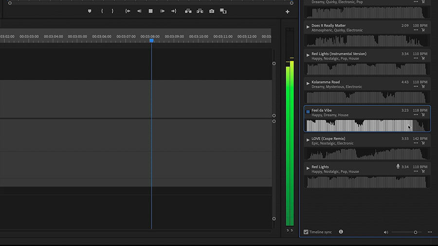 How to find Adobe Stock audio clips