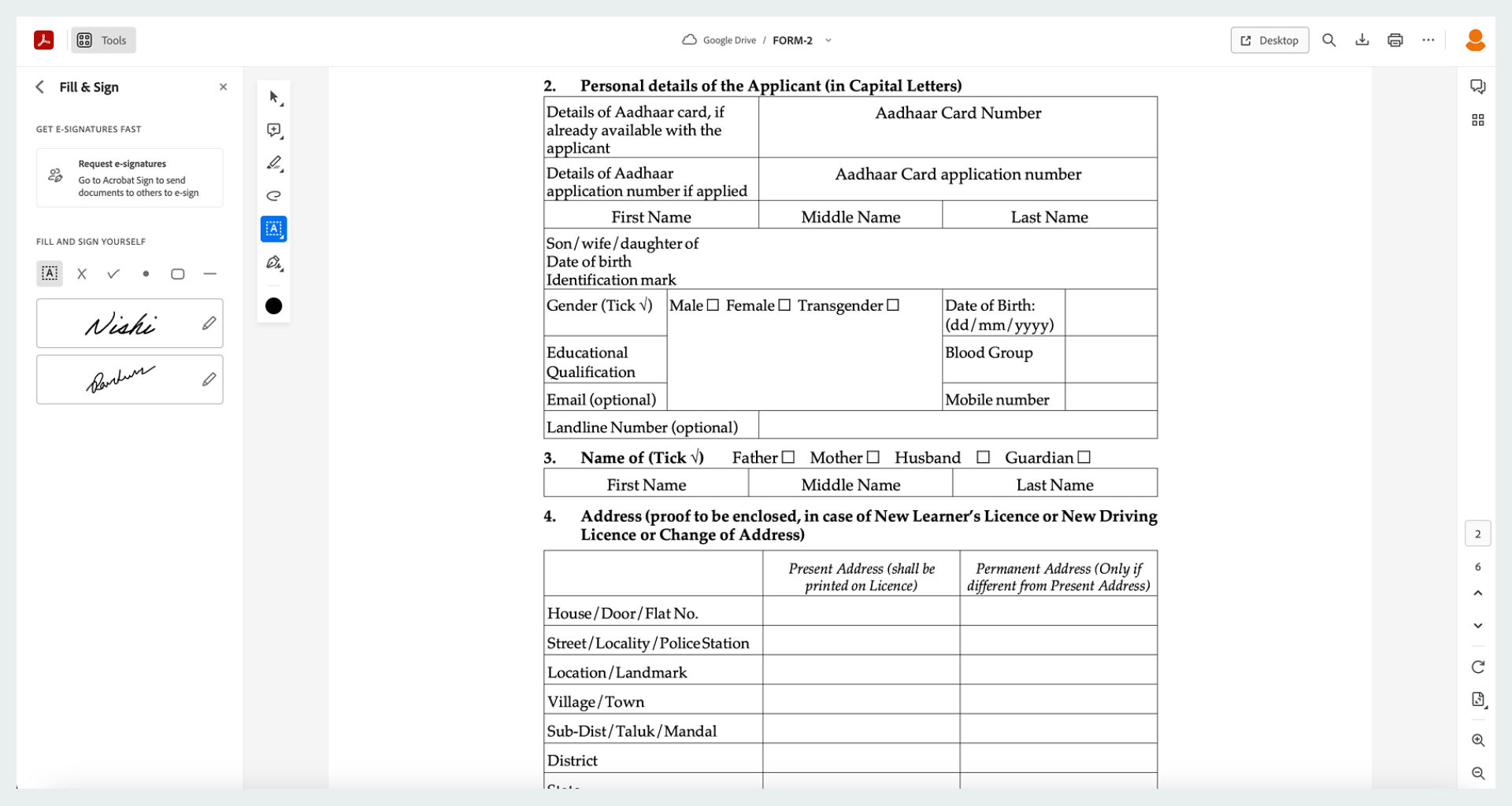 Using Adobe Document Cloud extension for Google Drive