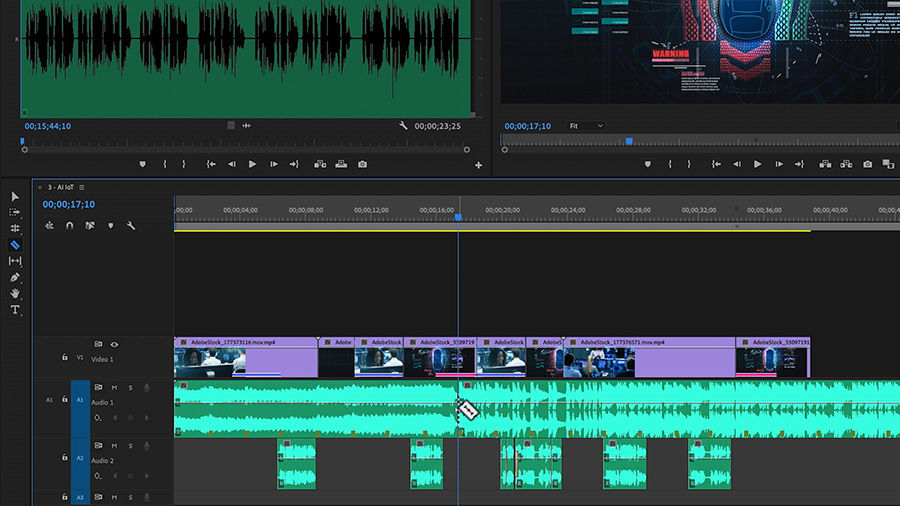 How to mix looping Adobe Stock audio clips with voiceover tracks