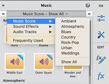 Adding music to video clips