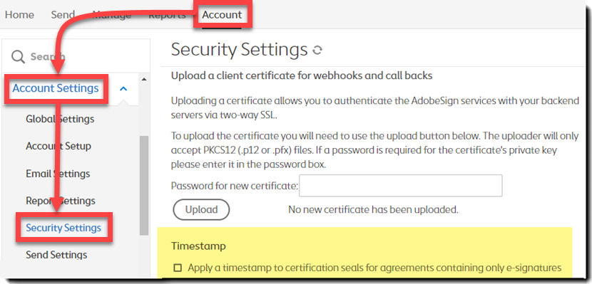 Stand-alone timestamps for e-signature agreements