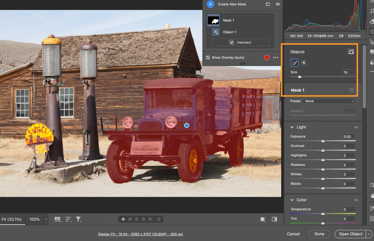 Apply Masking for local adjustments in Camera Raw