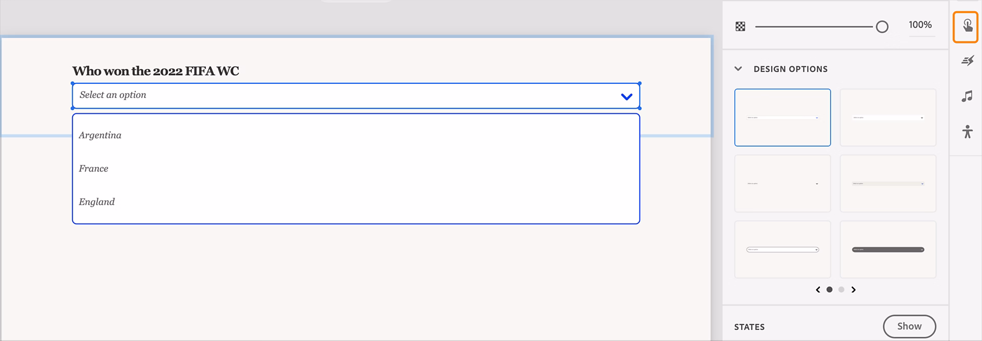 Add a dropdown component to an Adobe Captivate project Add a dropdown component to an Adobe Captivate project