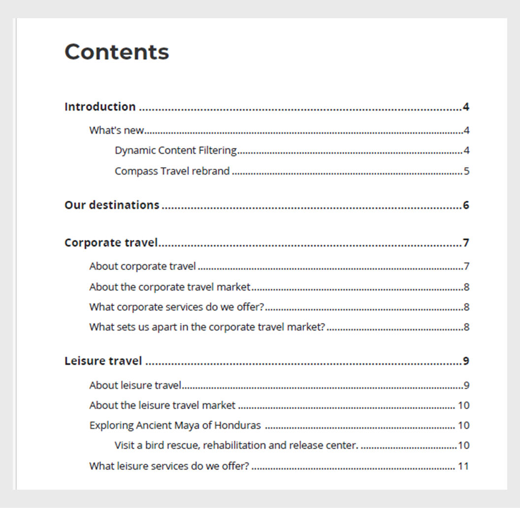 Components of a PDF template in Adobe RoboHelp