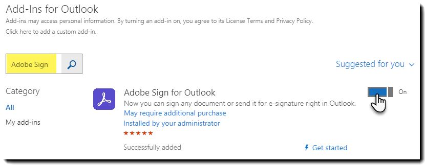 Installiere das Add-in für Microsoft Outlook