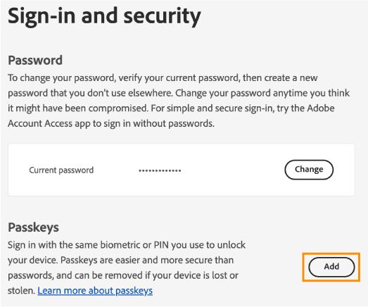 Sign in securely with a passkey