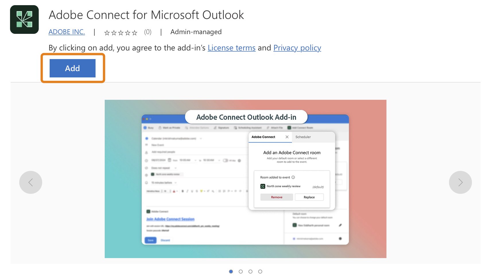 Microsoft Outlook Add-in for Adobe Connect Microsoft Outlook Add-in for Adobe Connect