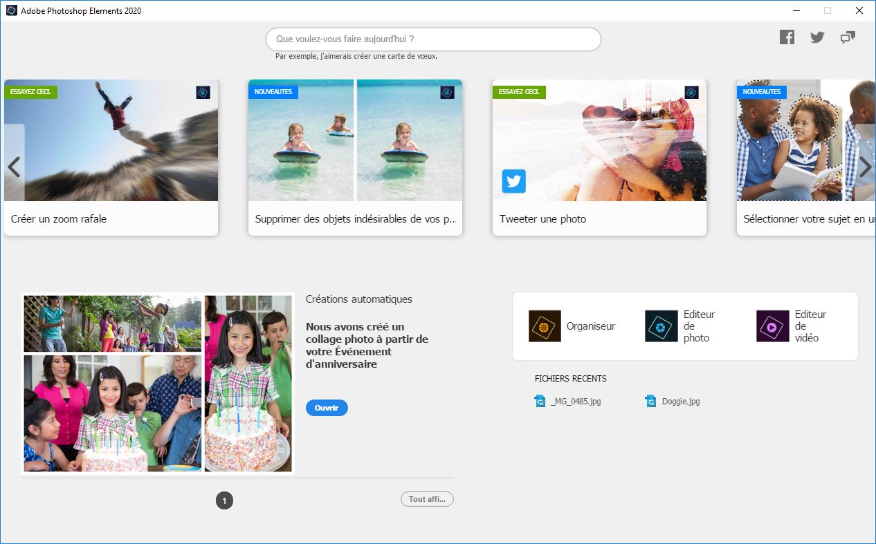 Accès à des collages photo, diaporamas et autres éléments créés ...