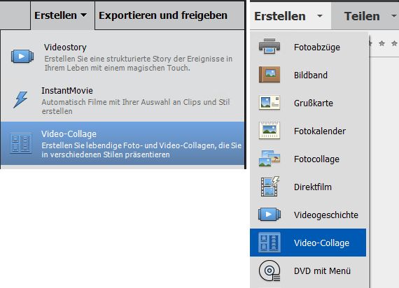 Erstellen einer Videocollage in Adobe Premiere Elements