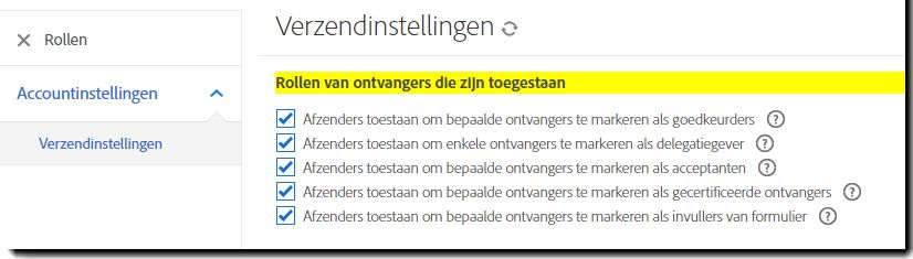 Diverse ontvangersrollen toestaan