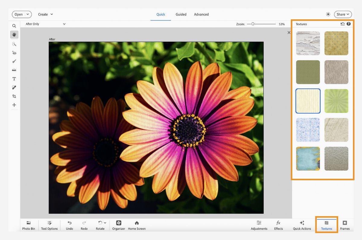 Enhanced Quick mode in Photoshop Elements