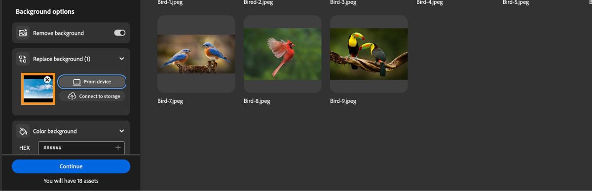 Remove or replace backgrounds on multiple images